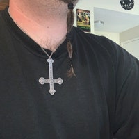 Large Ornate Upside Down Cross Inverted Crucifix Hand-poured Aluminum ...