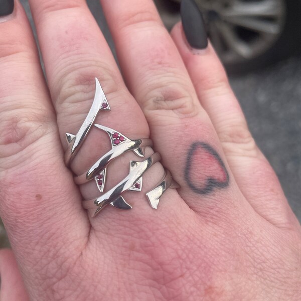 Black Gothic Ring-witch Statement Ring-wrap Around Ring-ruby Vine Ring ...