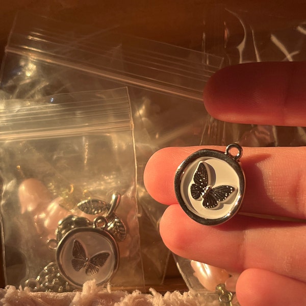 Silver Pendant Charms, Pink Trendy Jewelry, Punk Style,handmade Jewelry ...