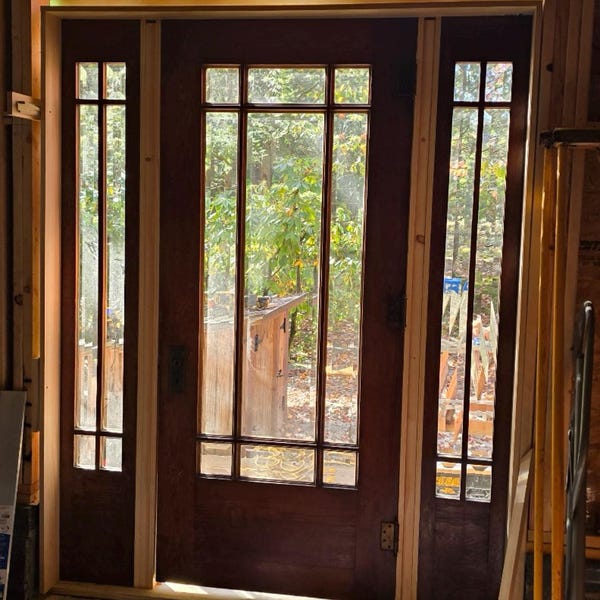 Antique Oak French Doors With Beveled Glass Includes Frame - Etsy
