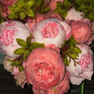 18 Stem Artificial Silk Rainbow Rose Flower Bush Bouquet for | Etsy