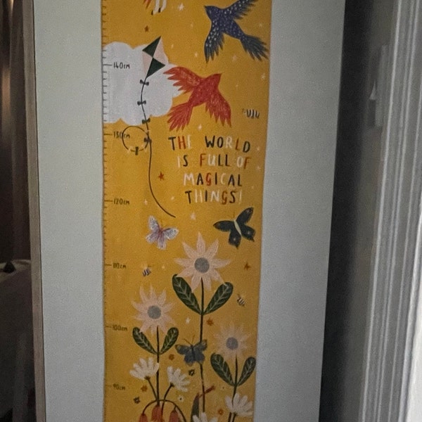 Children's Fabric Height Chart the World is Full of Magical Things ...
