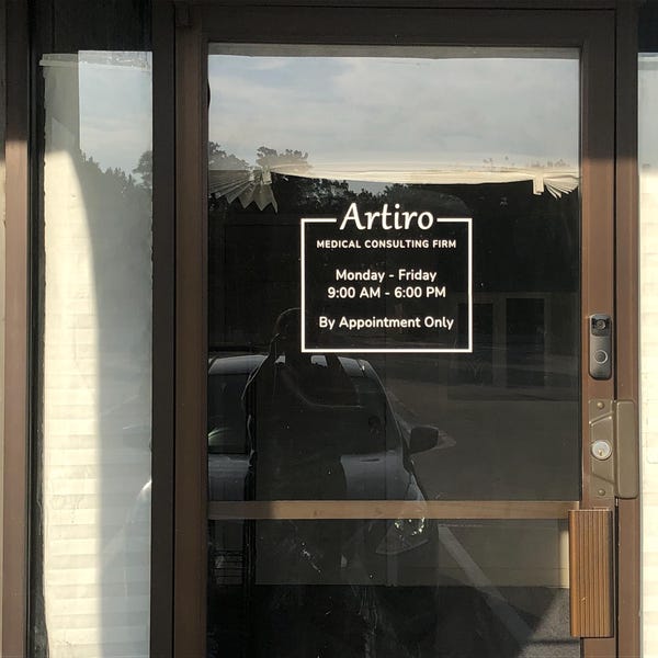 Custom Storefront Window Welcome Sign With QR CODE | Business Hours ...