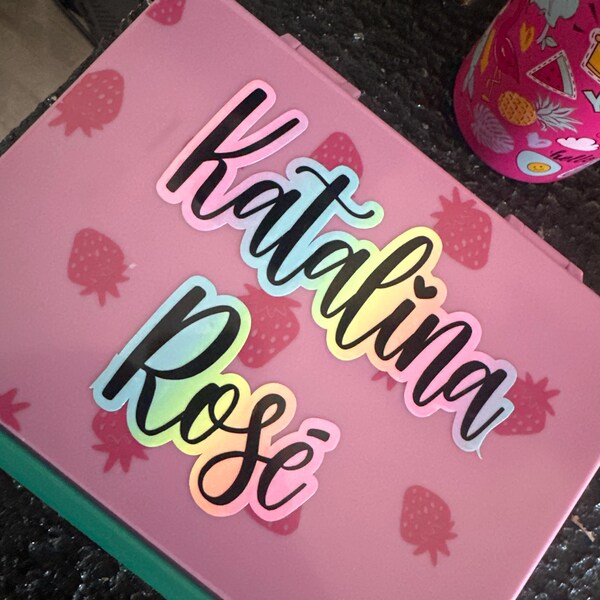 Rainbow Name Decal Custom Name Decal Heart Name Sticker Personalized ...