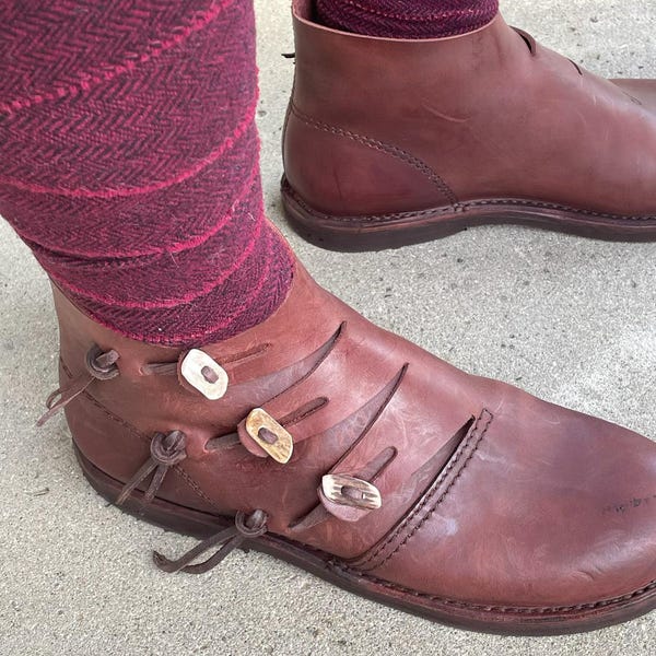 Viking HEDEBY Shoes With Horn Buttons - Etsy