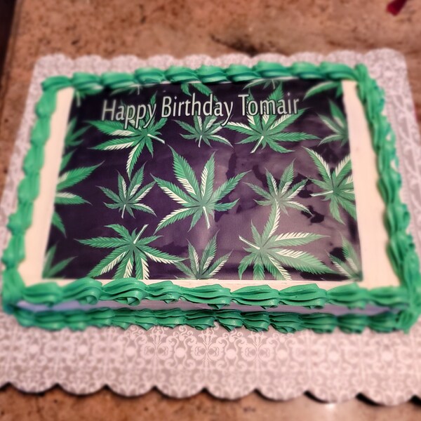 Weed Leaf - Edible Cake or Cupcake Topper - Etsy