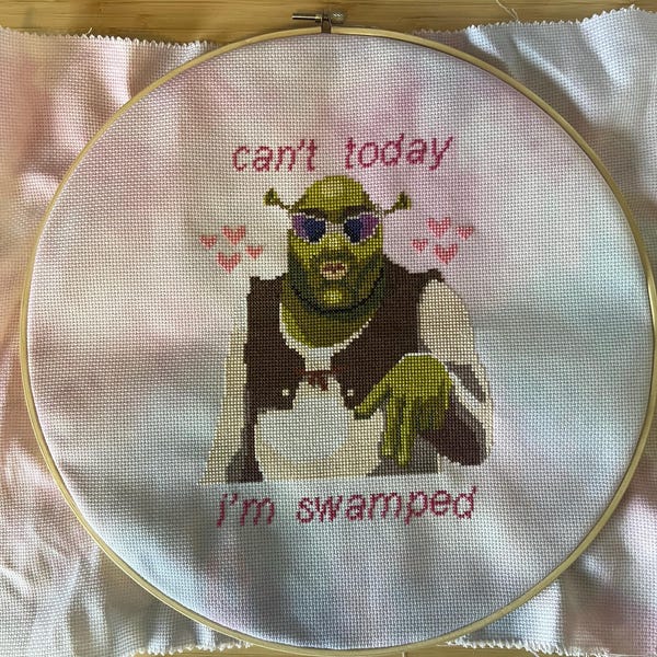 Can't Today I'm Swamped Shrek Cross Stitch Pattern - Etsy