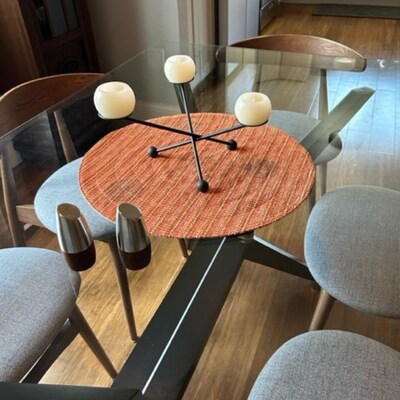 Round Table Topper Centerpiece Mat Multicolor Jacobean Floral Jacquard ...