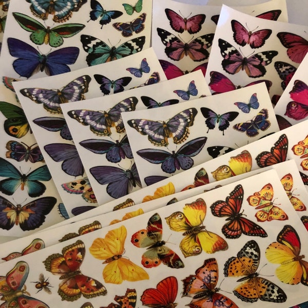 3 Sheets Self Adhesive Butterfly Stickers Colorful Scrapbooking ...