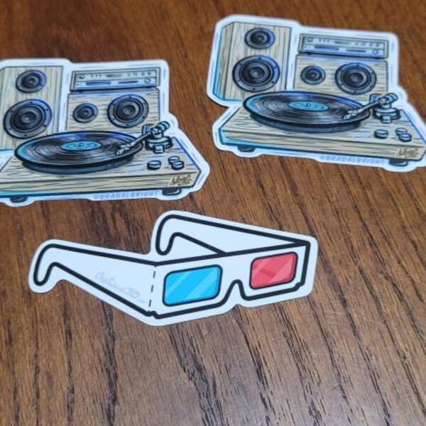 Turntable & Hifi Stereo Sticker - Audiophile Music Illustration - Water ...