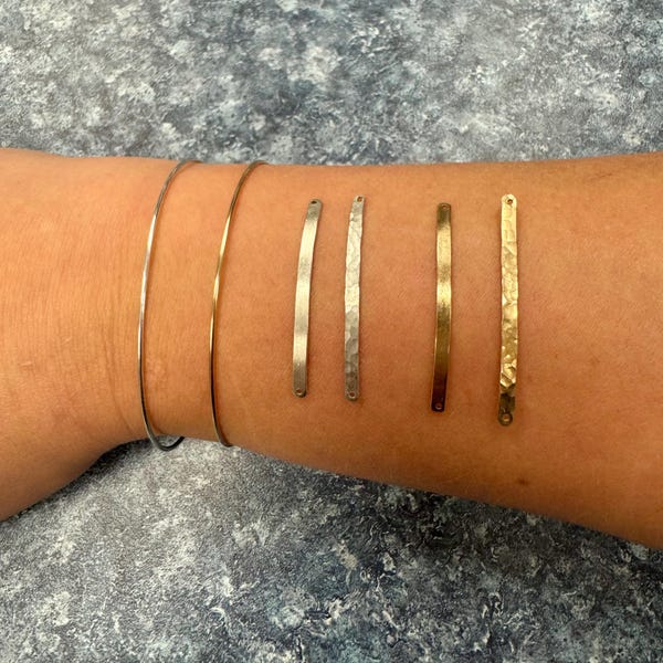 Sterling Silver and Gold Filled Bangles for Permanent Jewelry + Bar ...