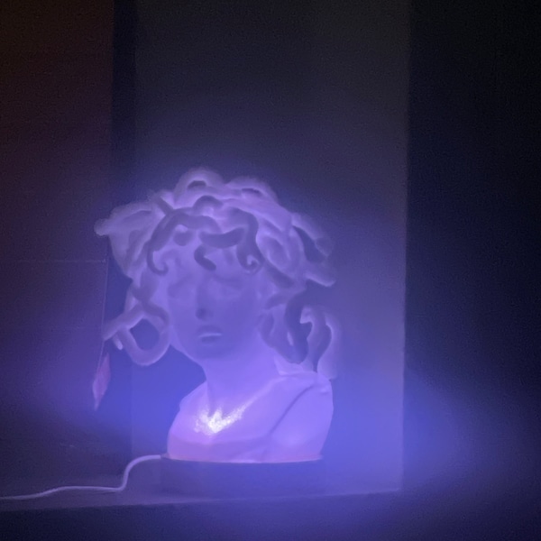 Medusa Bust Lamp, Mythology, RGB Light, Color Changing, Gaming Decor ...
