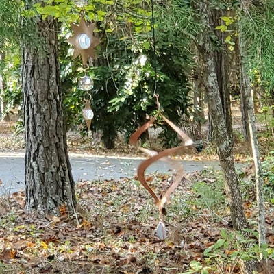 7 Hanging Pounded Copper Kinetic Wind Sculpture - Etsy
