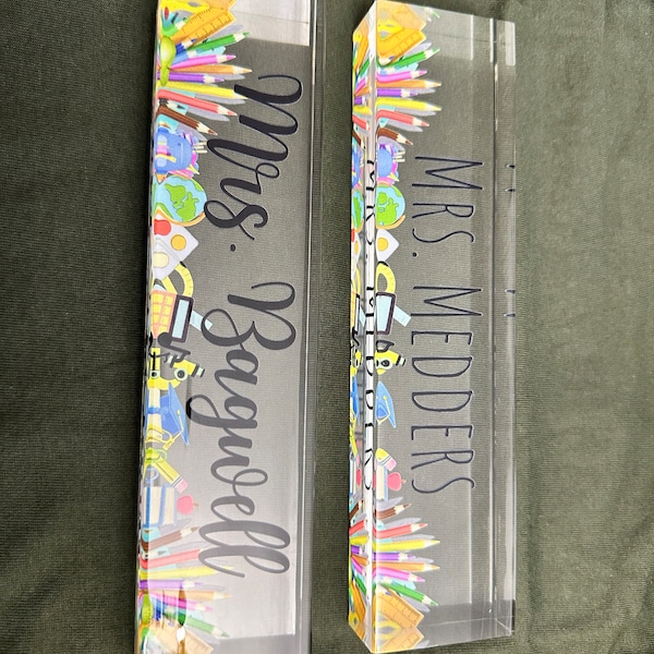 Teacher Back to School Gift Custom Desk Name Plate Plaque Teacher ...