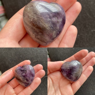 AAA Large Amethyst Puffy Heart - Etsy