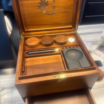 Smell Proof Ash Wood Stash Box Kit-elevate Your Cannabis Experience ...