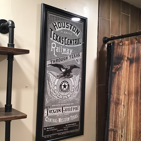 Texas Farmhouse Decor 1885 Vintage Texas Wall Art Antique Western Decor ...