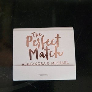 The Perfect Match Wedding Matchbook Personalized Wedding Favor, Wedding ...