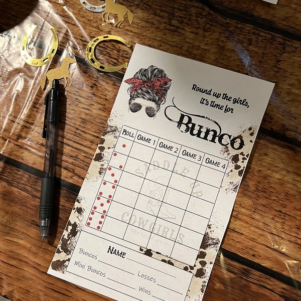 Country Western Bunco Cards, Rodeo Theme, Cow Print Bunco, Texas Theme ...