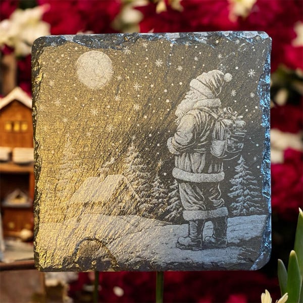 Christmas Slate Engraving Files, Christmas Scene Laser, Christmas Laser ...