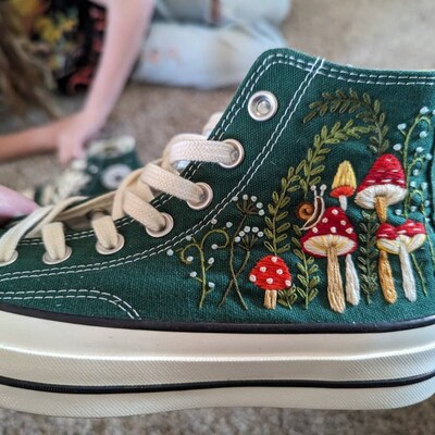 Custom Embroidered Converse High Tops/ Custom Converse Chuck Taylor ...