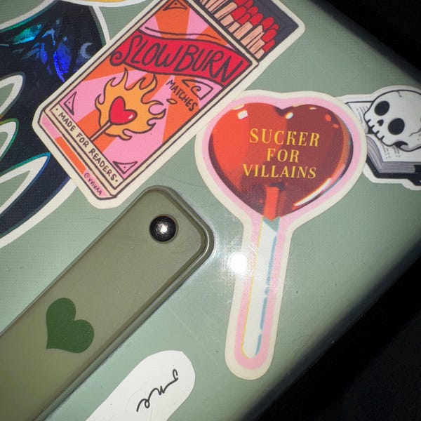 Sucker for Villains Lollipop Heart Clear Matte Sticker | Bookish Merch ...