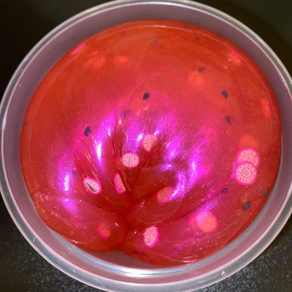 Dragon Fruit Slime Clear Jelly Slime With Foam Cubes Slime for Birthday ...