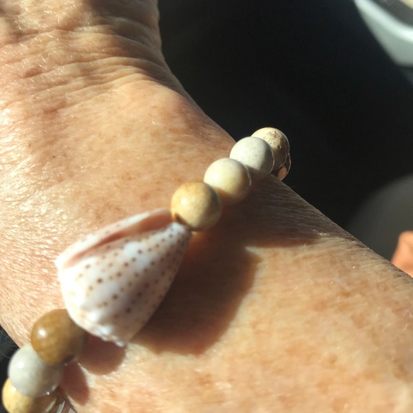 Chaldean Cone & Black Silk Stone Web Jasper Bracelet - Etsy