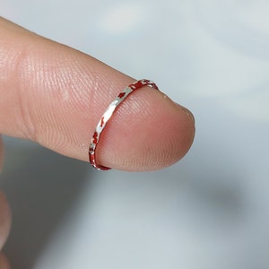 Super Thin Red Silver Stackable Rings, Red Ring, Stack Rings, Red ...