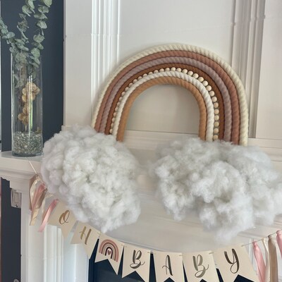 Vintage Blue Mini Rainbow Individual Macrame Rainbow Wood Bead Boho ...