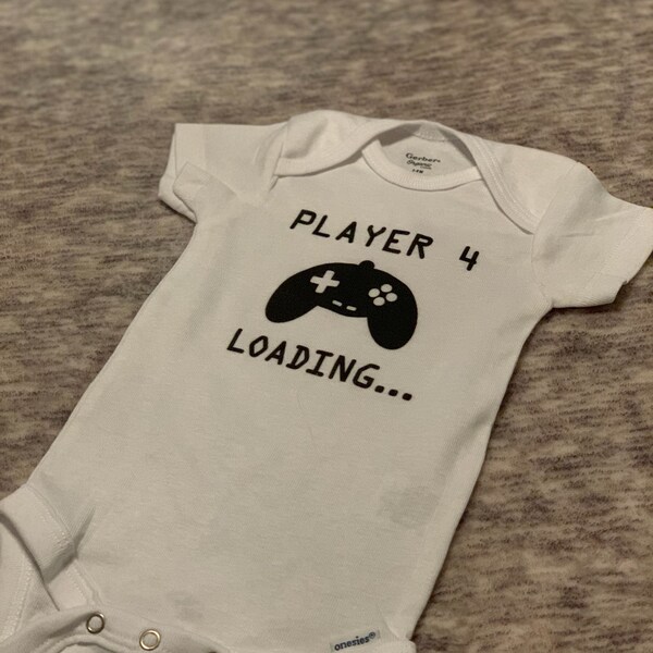 Player 4 Loading Gamer Pregnancy Announcement ONESIE ® Brand Bodysuit ...