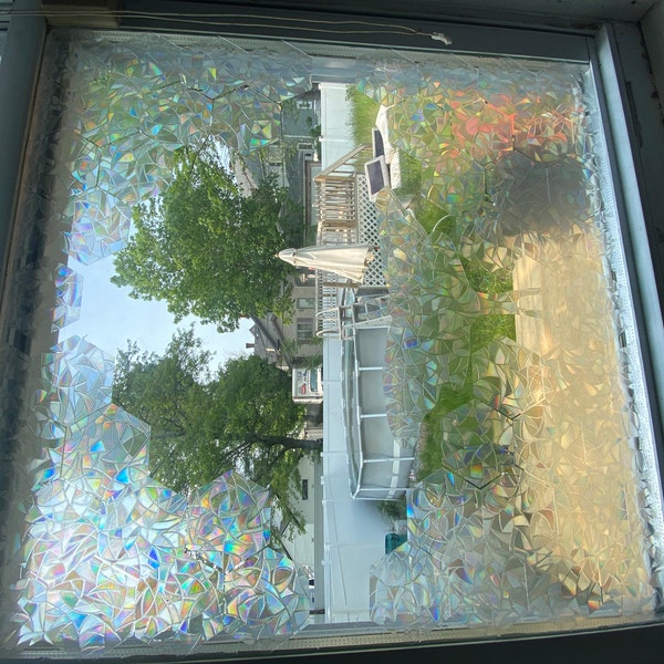 Rainbow Prism Sun-catcher Window Cling Hexagon Removable/reusable Room ...