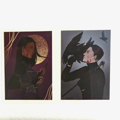 Fourth Wing 5x7 Art Print Violet and Xaden Character Art Rebecca Yarros ...