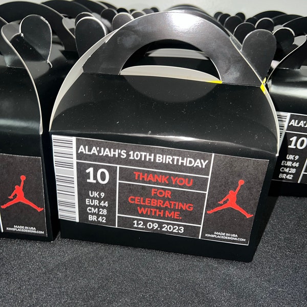 Digital Jordan Party Favor Box Label, Party Favors, Party Bags ...