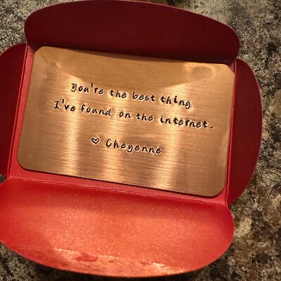 Personalized Birthday Gift Copper Wallet Card Hand Stamped Pocket ...