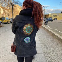 Rainbow Sun Peyote Patch, Handmade Embroidery, Huichol Peyote Art ...