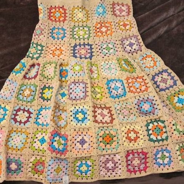 Glowbysely/ Dreamy Kelly Dress/ Crochet Granny Square / Colotful ...