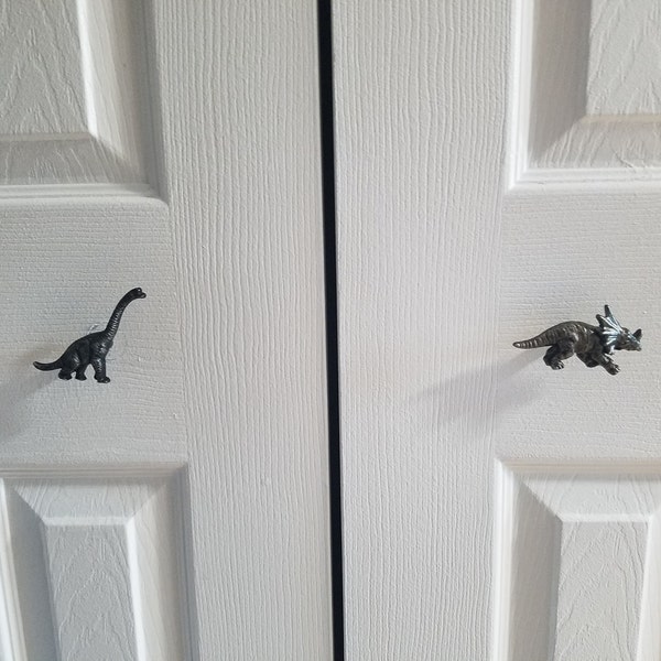 Dinosaur Drawer Knobs, Metal Dinosaur Decor Handles, Set of 2 - Etsy