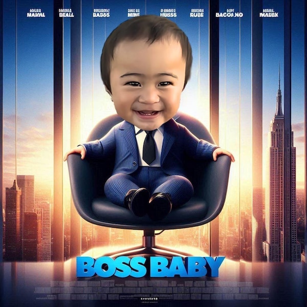 Personalized Boss Baby Portrait,boss Baby Birthday Backdrop,boss Baby ...