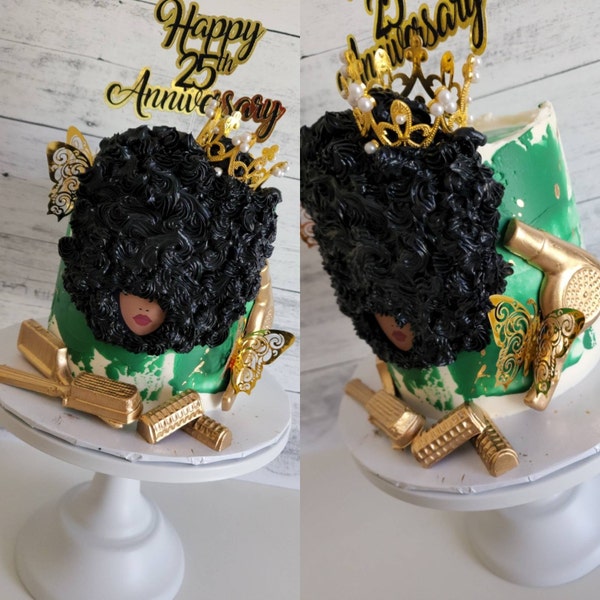 Pre Cut Afro Queen Diva Queendom Edible Cake Topper or Cupcake Topper ...