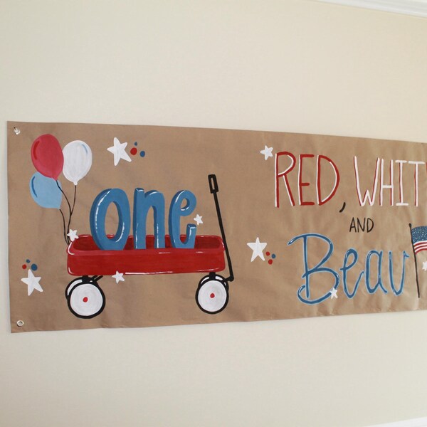Personalized Handpainted Celebration Banner: Brown Craft Paper Party ...