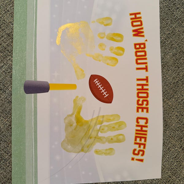 Go Team! Football Handprint Goalpost Craft / Baby & Toddler Craft ...