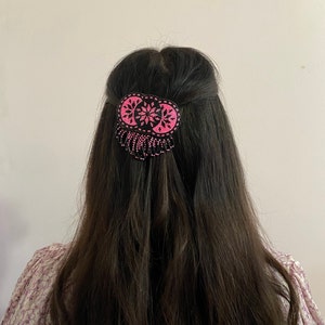 Beaded Red Hand Barrette | Etsy