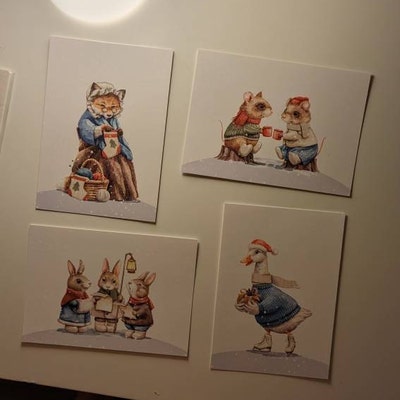 Winter Wonderland Postcards With Gold Foil Details - Etsy