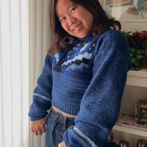 Starry Night Sweater Crochet Pattern - Etsy