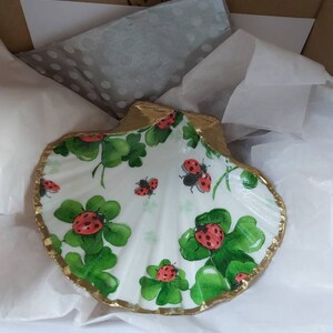 FLAMINGO on Hanging Scallop Shell Decoupaged Seashell Essential Oil ...