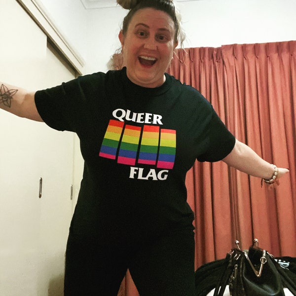 Queer Flag Tshirt LGBTQIA, Punk Rock, Queer Pride - Etsy