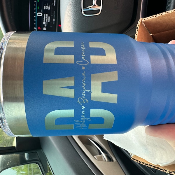 Dad Tumbler With Kids Names, Personalized Dad Cup, Daddy Tumbler, Dad ...