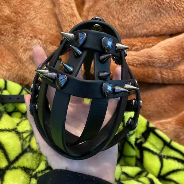 Matte Black Spiked Classic Hardware Human Face Muzzle - Etsy