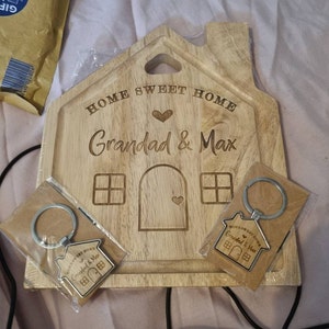 Home Sweet Home House Shaped Board Personalised House Warming Board ...